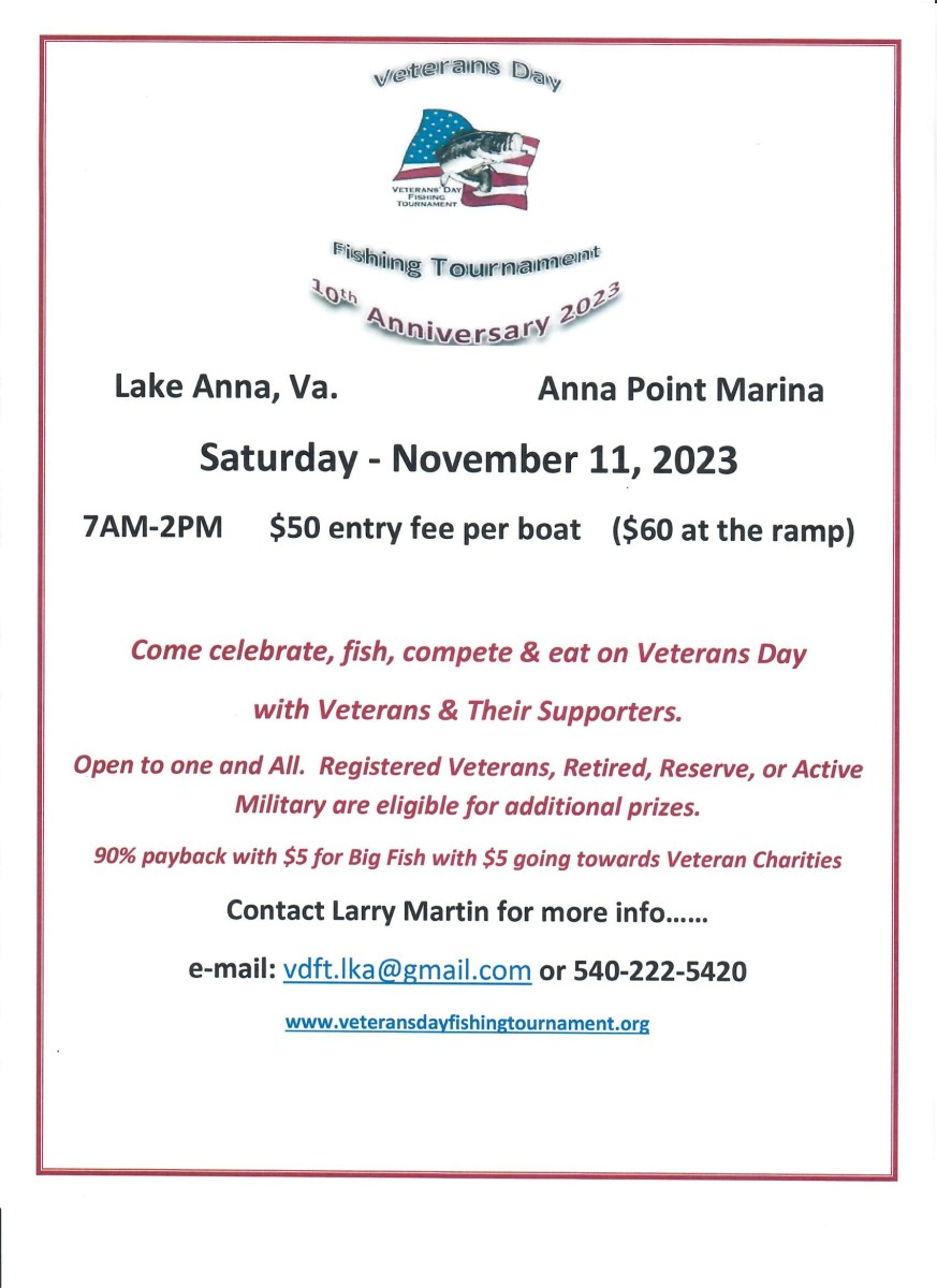 VETERANS DAY FISHING TOURNAMENT