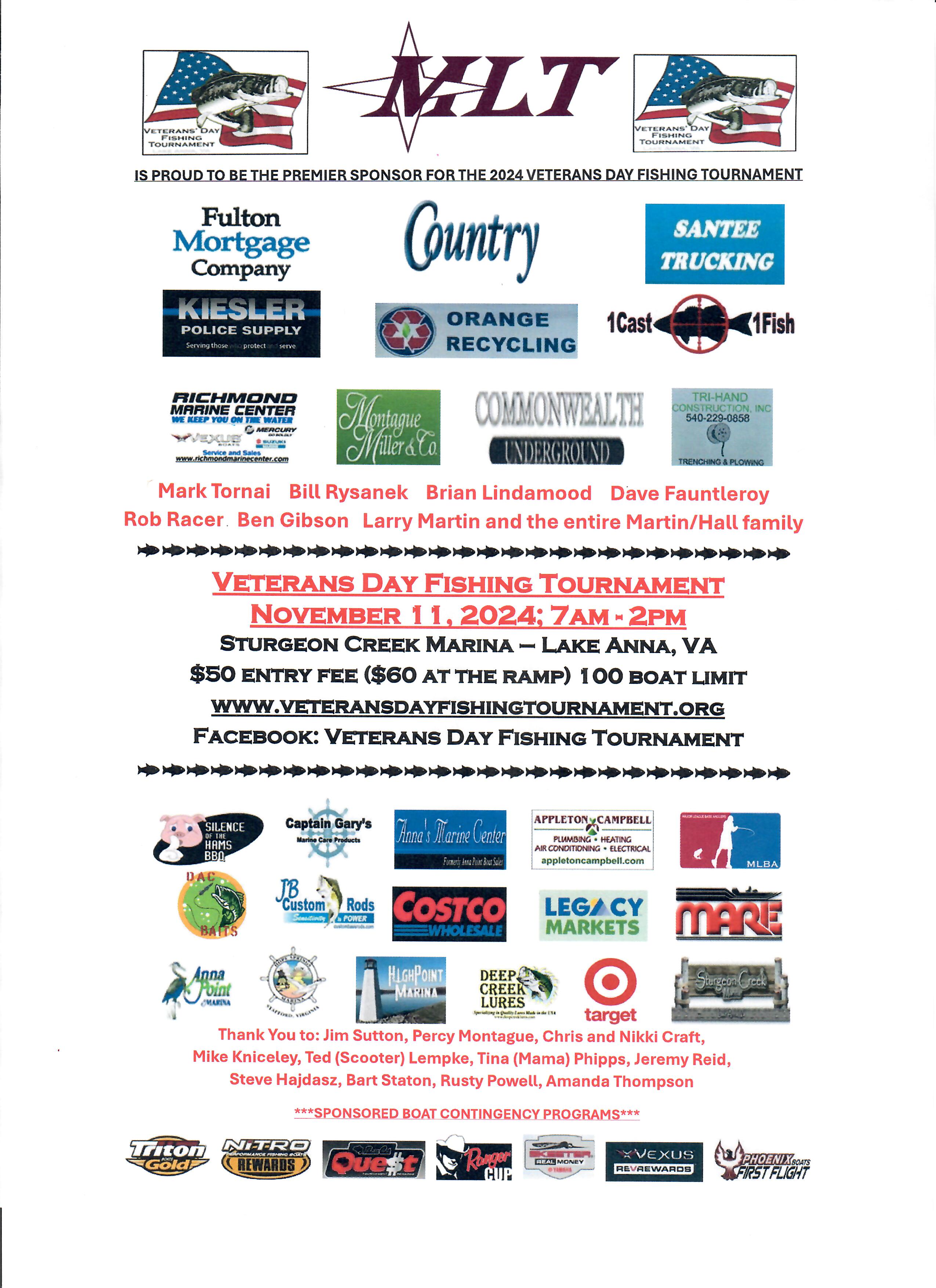 VETERANS DAY FISHING TOURNAMENT